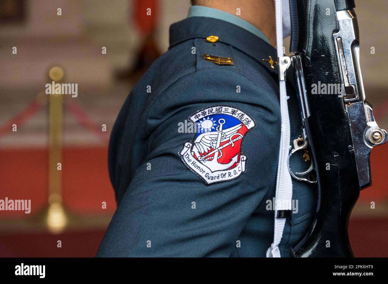 Taipei, Taiwan. 26th Mar, 2023. A Taiwanese Honor Guard soldier's ...