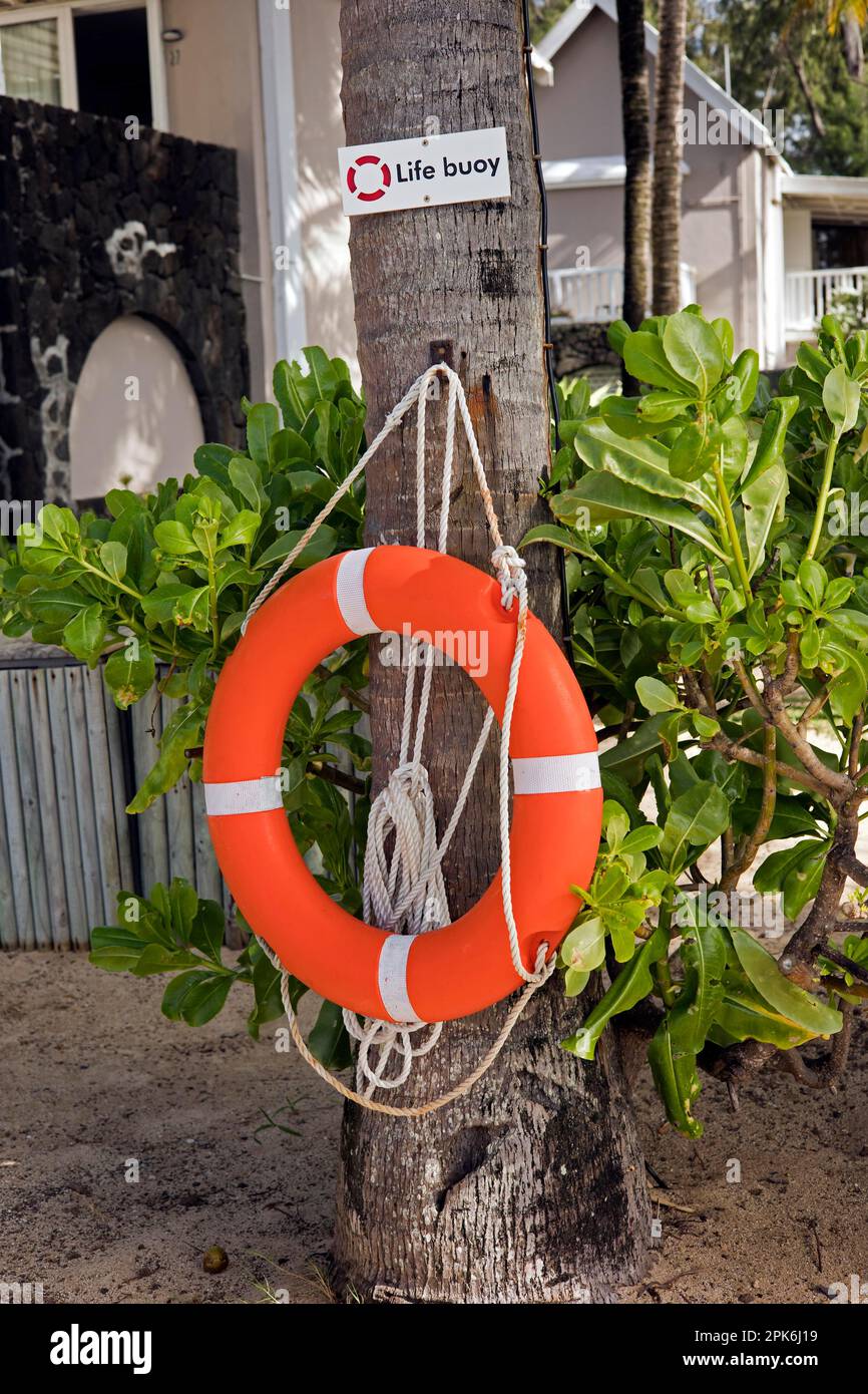 Sign with the inscription Life Buoy, underneath hangs a lifebuoy, East ...