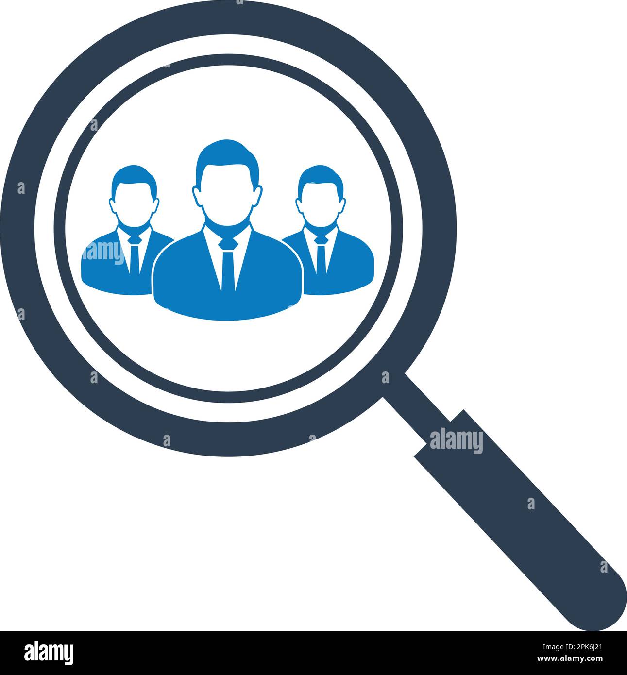 Human Resource Icon with Magnifying glass symbol Stock Vector Image ...