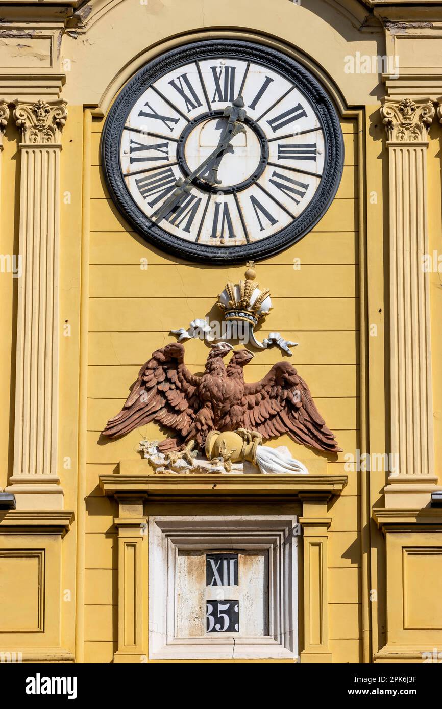 Photo detail of the city clock tower in Rijeka is a symbol of the city ...