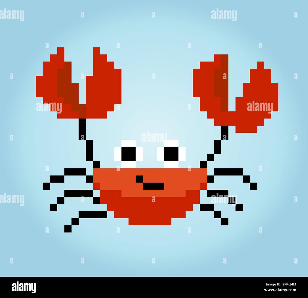 8 bit pixel crab image. Animals in vector illustration for retro games ...