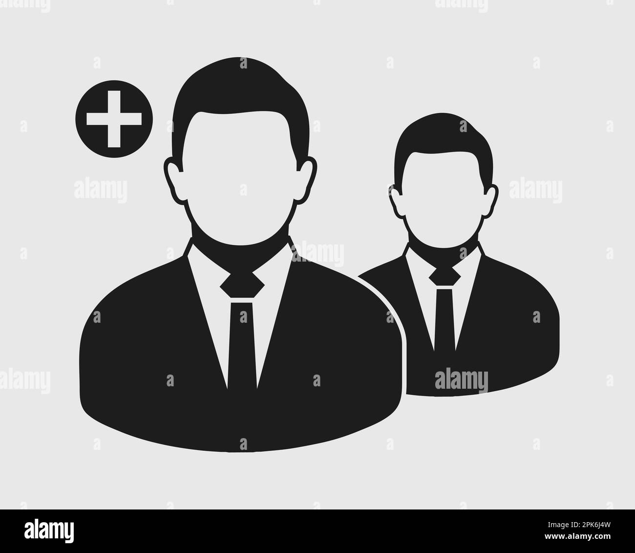 Increase or Add users Icon. Male symbol on gray background. Flat style ...