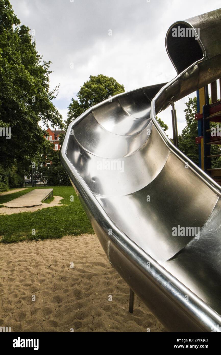 Slide on playground, Kiel, Germany Stock Photo - Alamy
