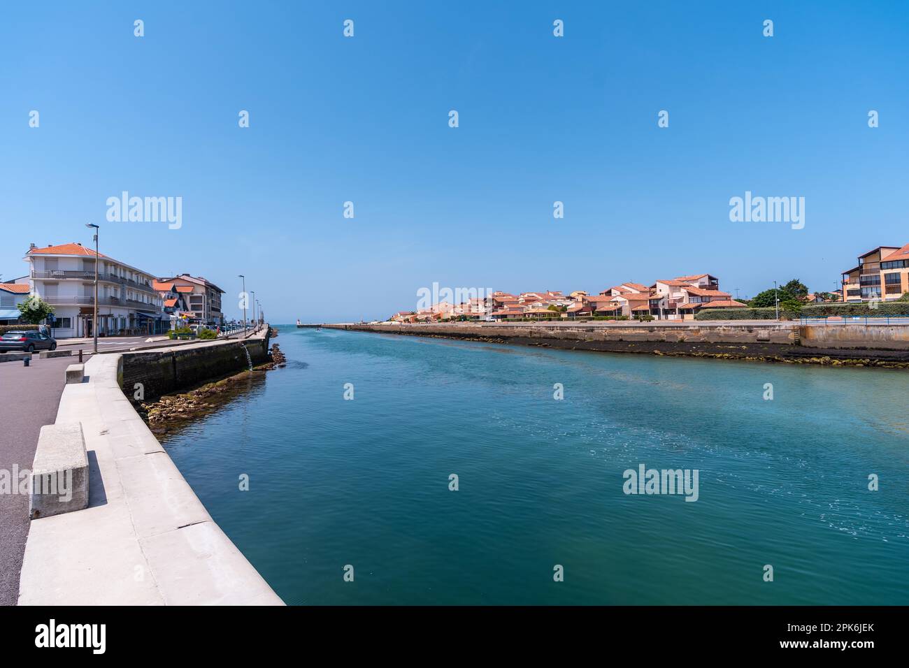 Capbreton village on the coast of the French Basque Country, holiday ...