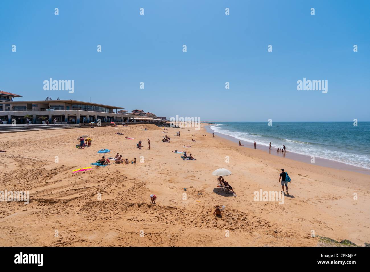 Capbreton village on the coast of the French Basque Country, people ...
