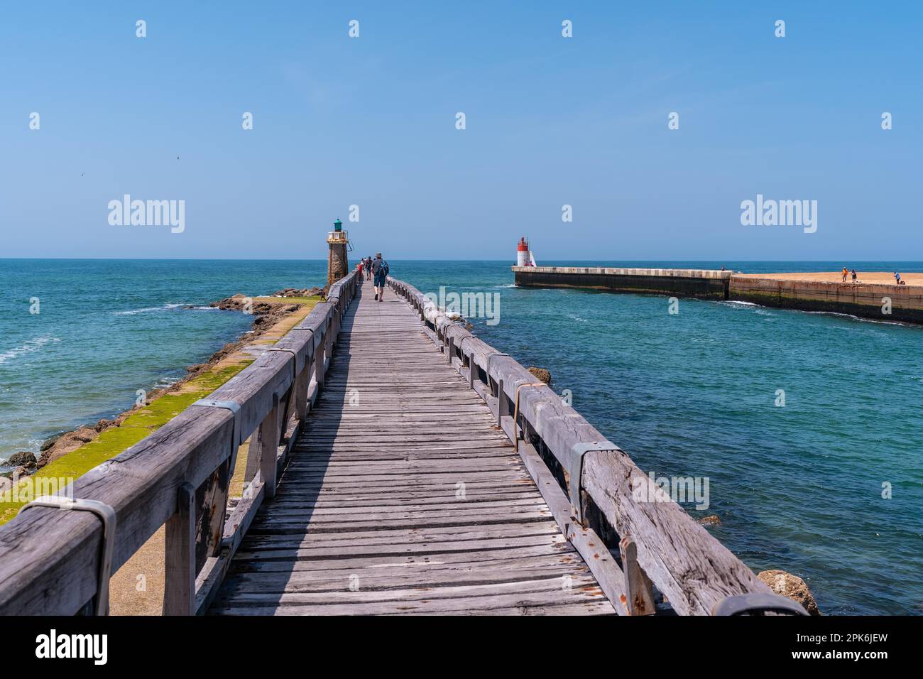 Capbreton village on the coast of the French Basque Country, wooden ...