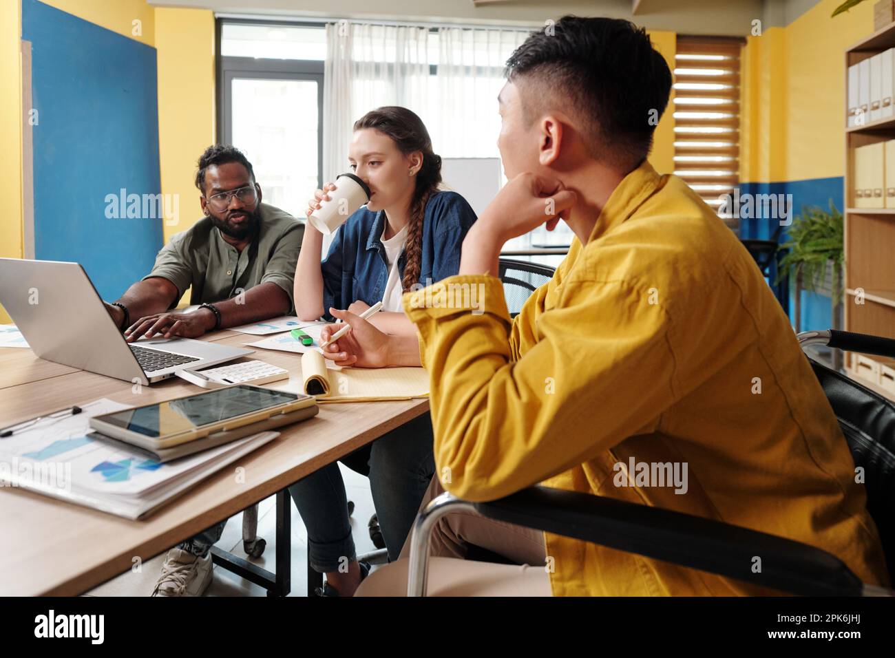 Team computer brainstorming in hi-res stock photography and images - Alamy