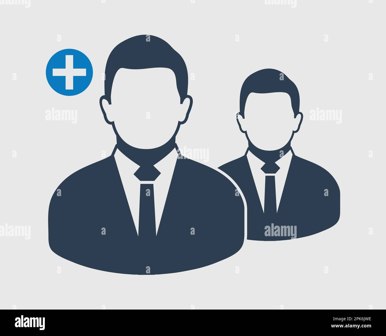 Increase or Add users Icon. Male symbol on gray background. Flat style ...