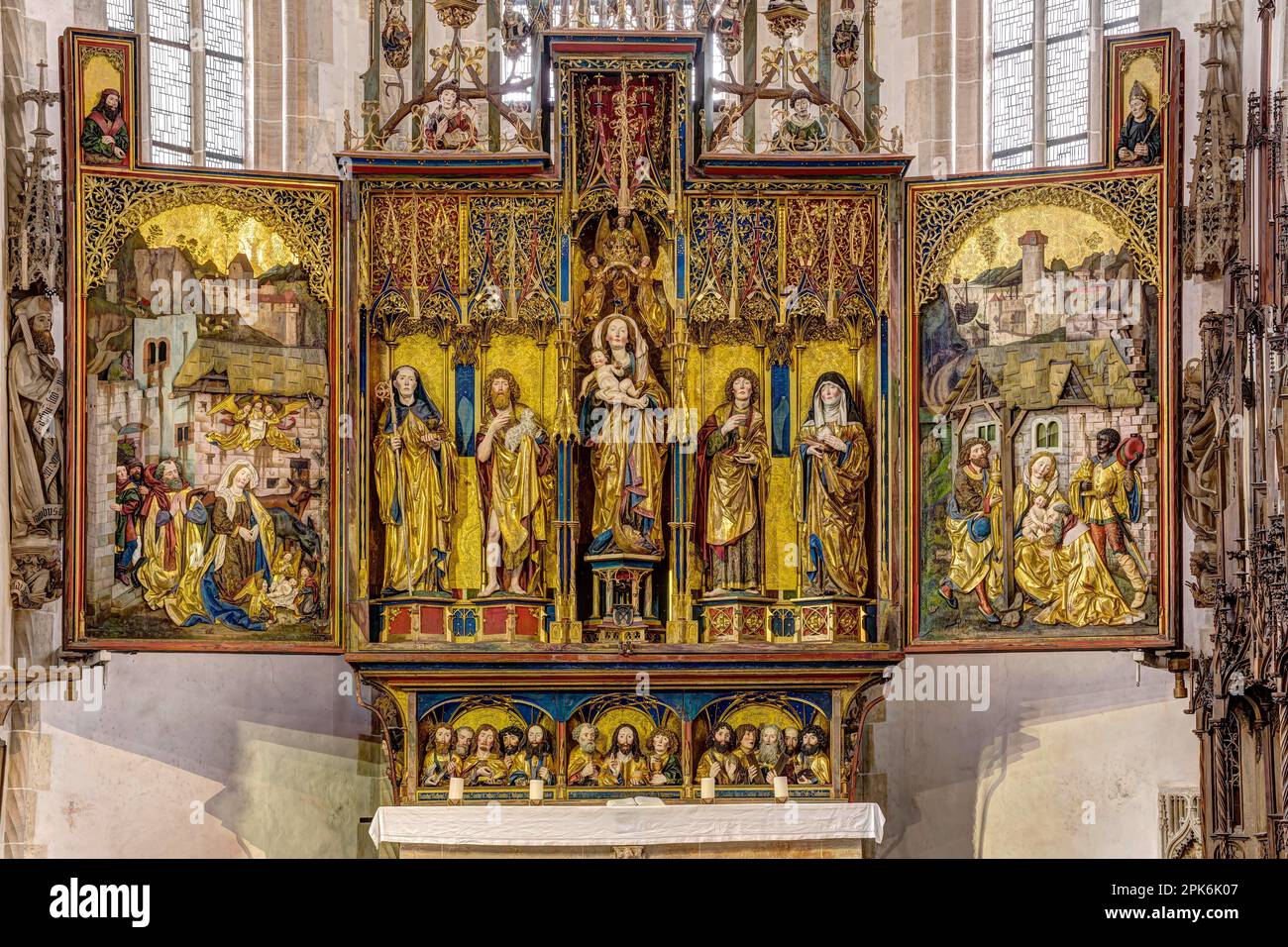 Monastery church, interior view, high altar in the choir of the ...