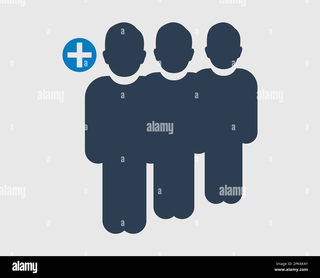 Increase or Add users Icon. Standing male symbol on gray background ...
