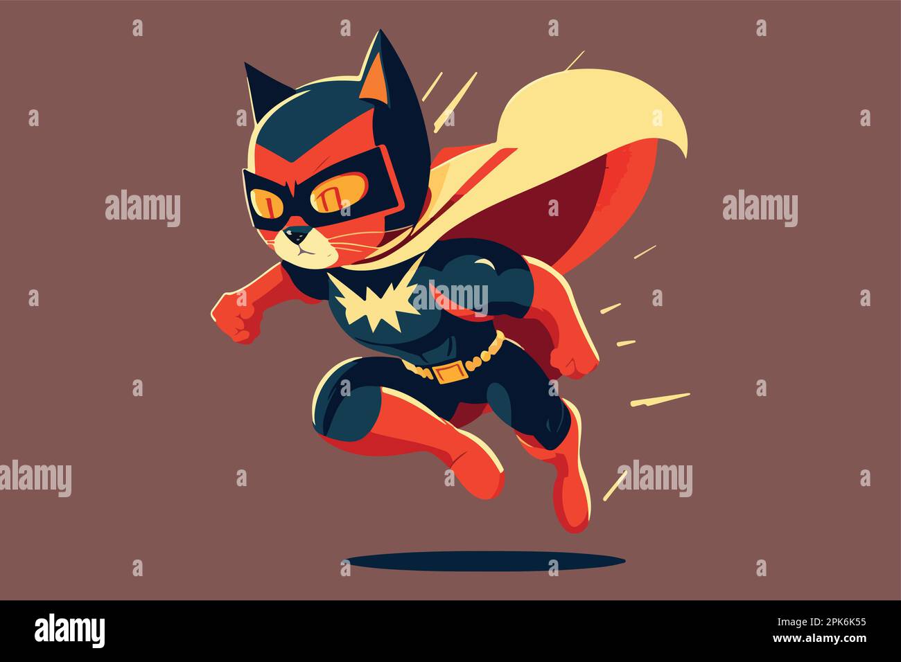 Cat Superhero Vector Illustration Stock Vector Image And Art Alamy