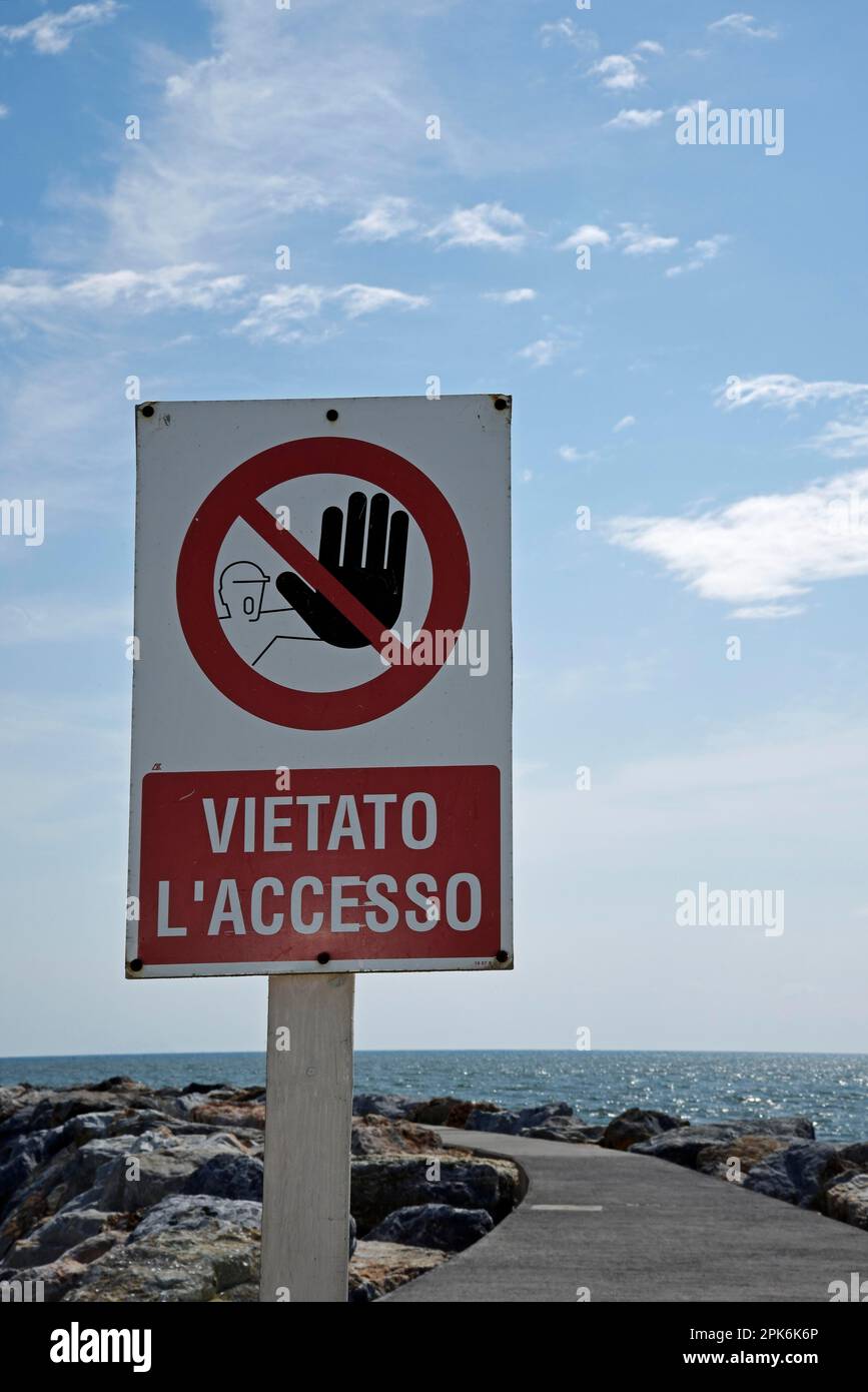 No Entry, Sign, Port, Marina di Pisa, Pisa, Tuscany, Italy Stock Photo ...