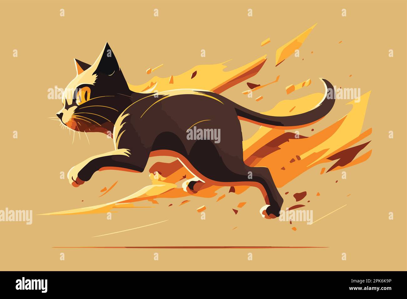Cartoon Cat Running Away