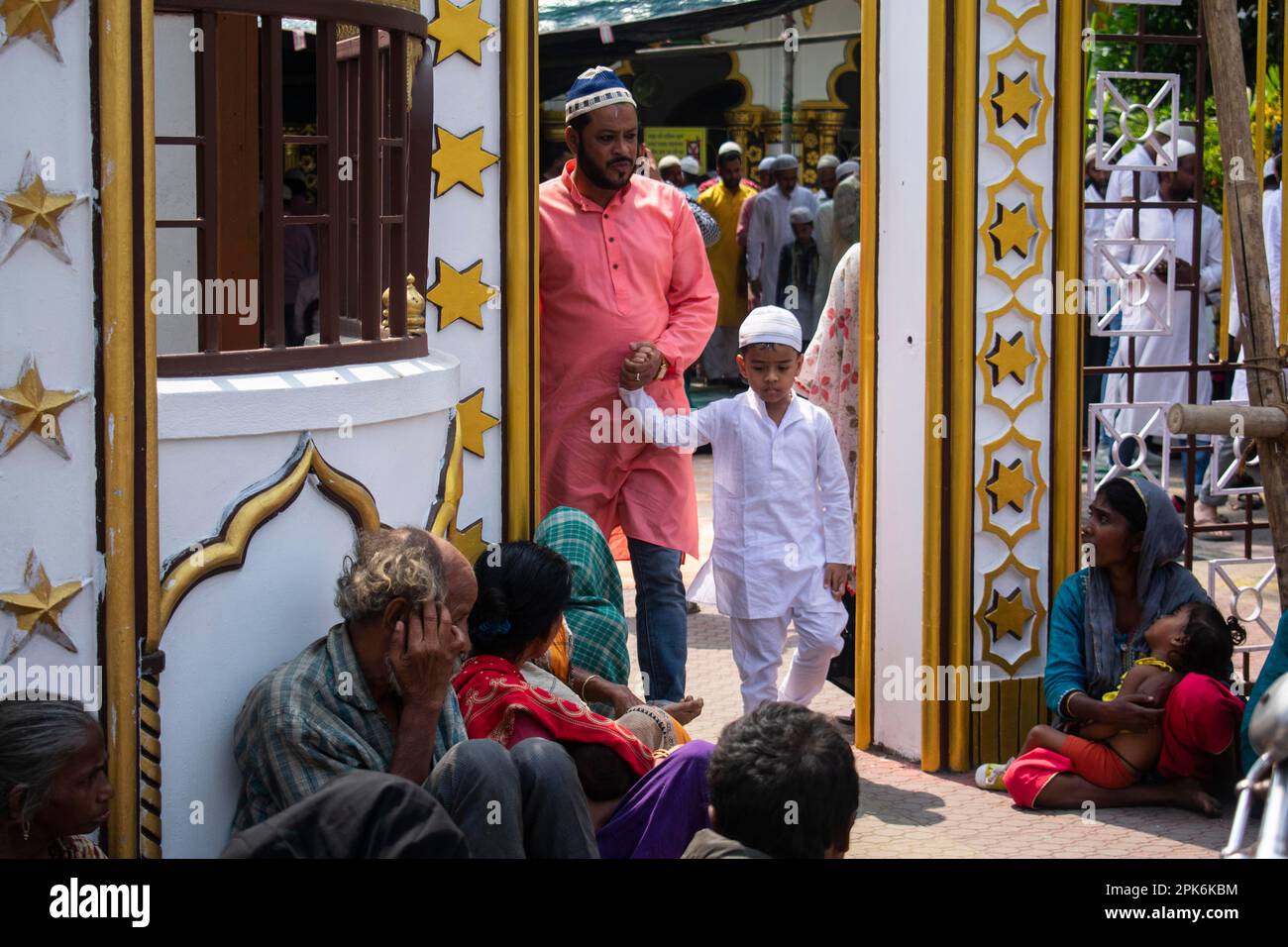 Indian Muslims returns after perform the second Friday prayer in the ...