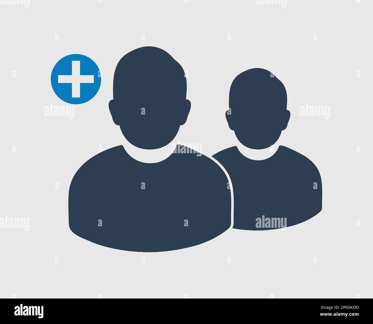 Increase or Add users Icon. Male symbol on gray background. Flat style ...