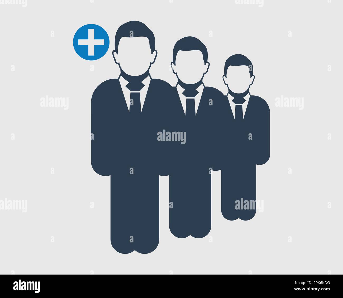 Increase or Add users Icon. Standing male symbol on gray background ...