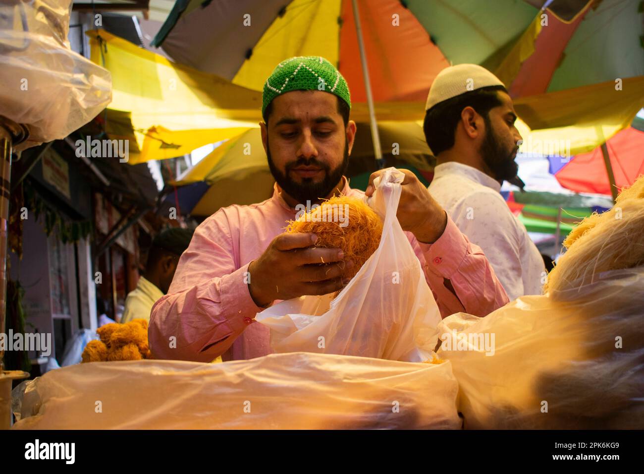 Indian Muslim vendors sell vermecelli in the holy month of Ramadan at a ...