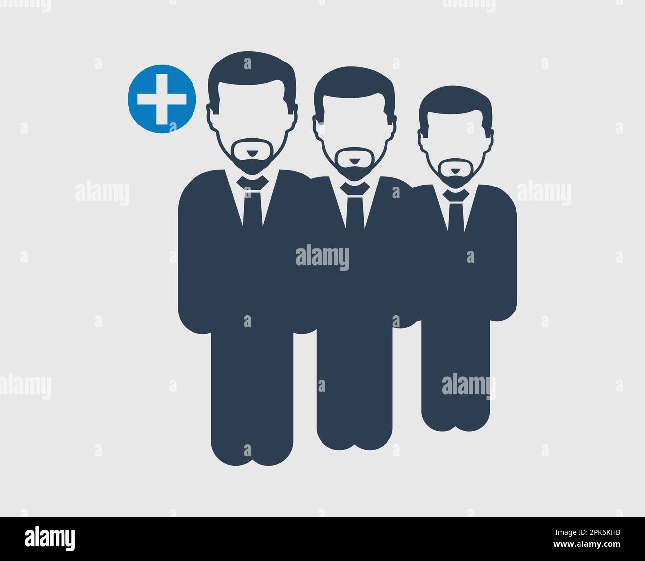 Increase or Add users Icon. Standing male symbol on gray background ...