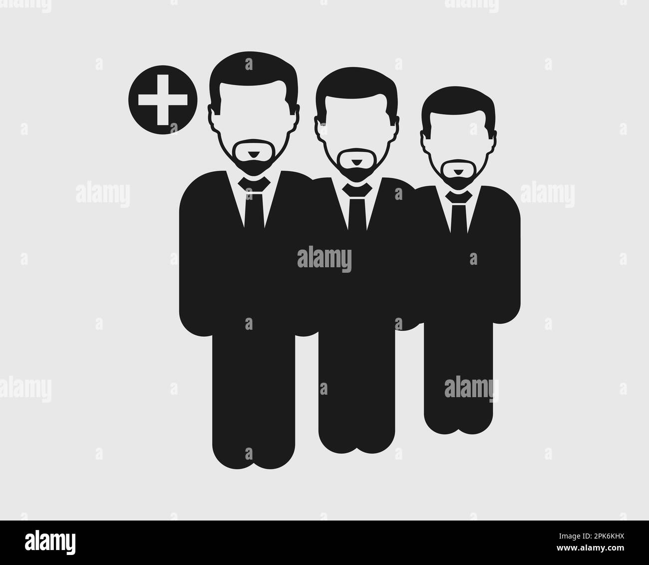Increase or Add users Icon. Standing male symbol on gray background ...