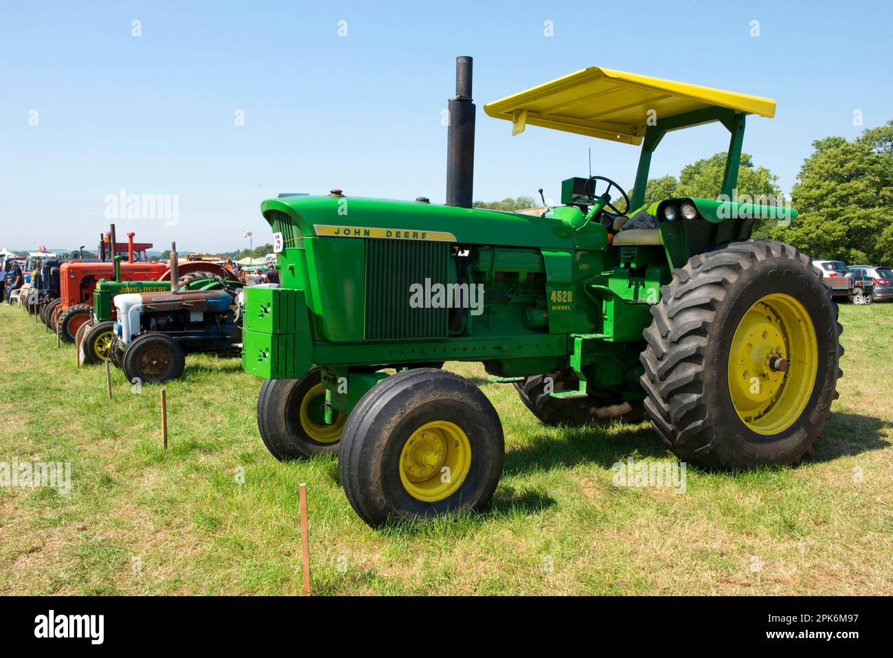 John Deere vintage tractors with other tractors on display, Honiton ...