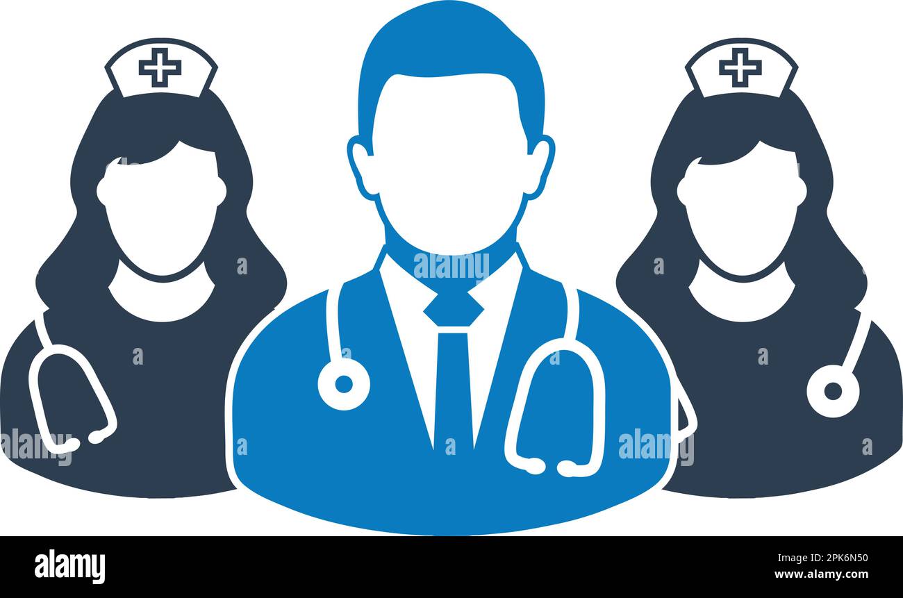 Medical Team Icon. With Doctor and Nurse symbols. Flat style vector EPS ...