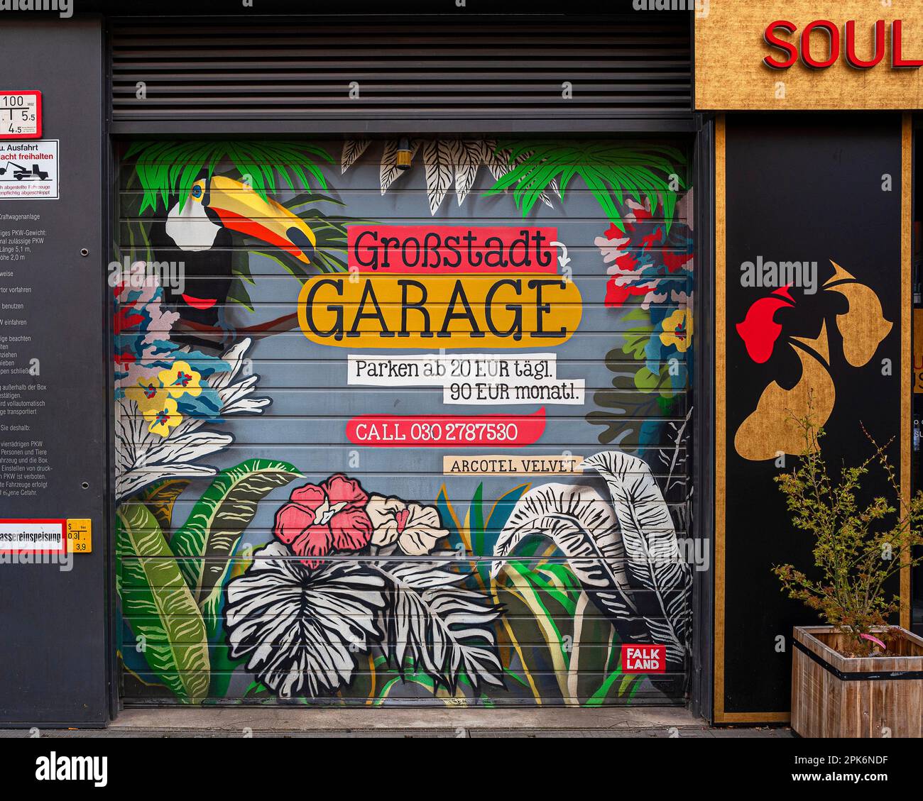 Colourful driveway to the big city garage, Friedrichshain, Berlin ...