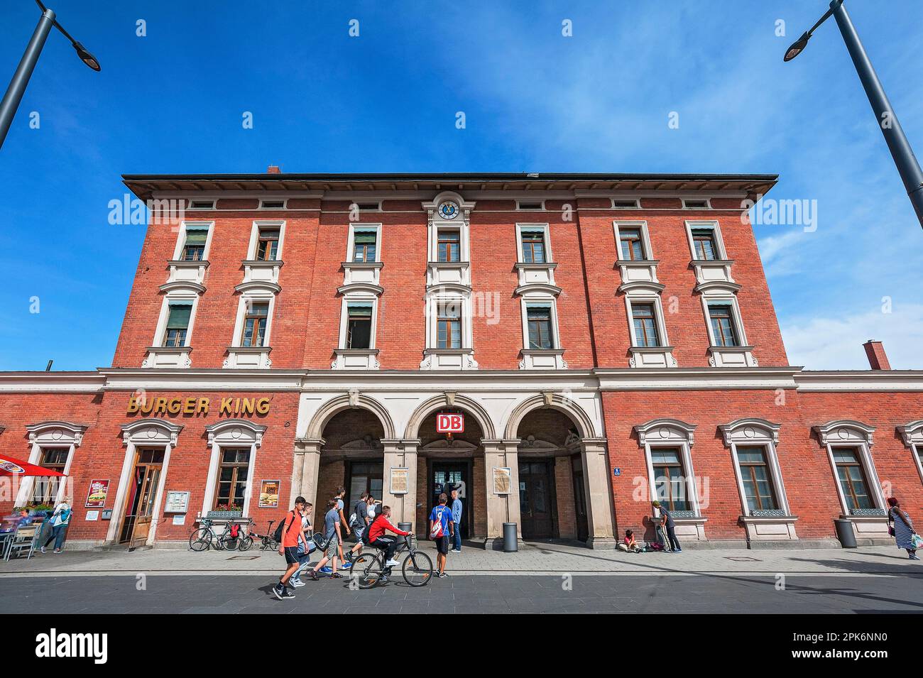 Brick facade, railway station in Pasing, Munich, Bavaria, Germany Stock ...