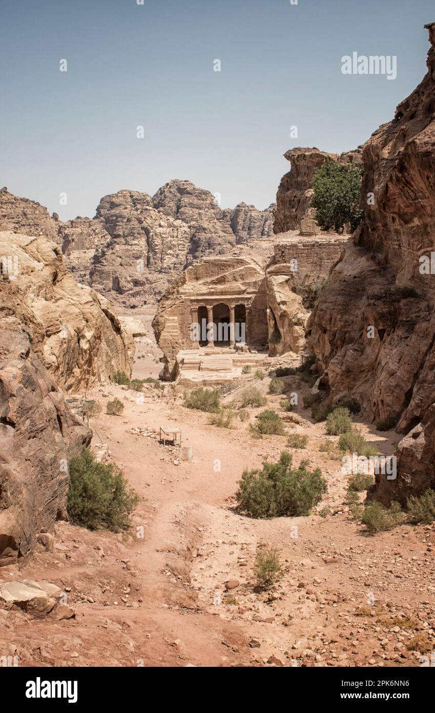On approach to the Urn Tomb in the UNESCO heritage listed site of Petra ...