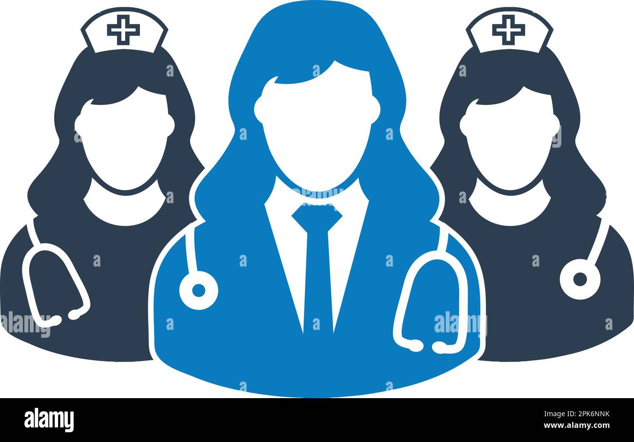 Medical Team Icon. With Doctor and Nurse symbols. Flat style vector EPS ...