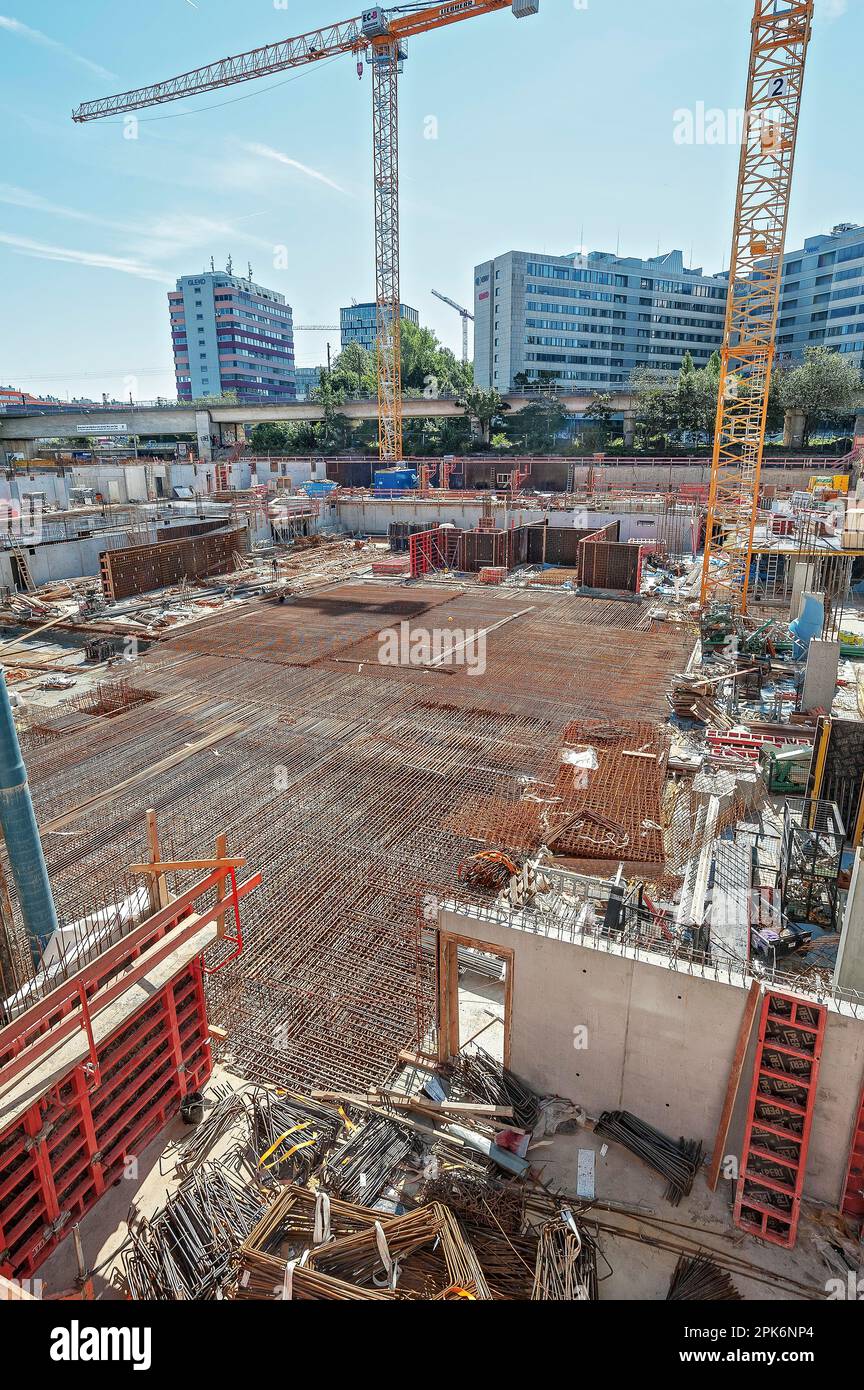 Construction site, structural steel reinforcement or armouring ...