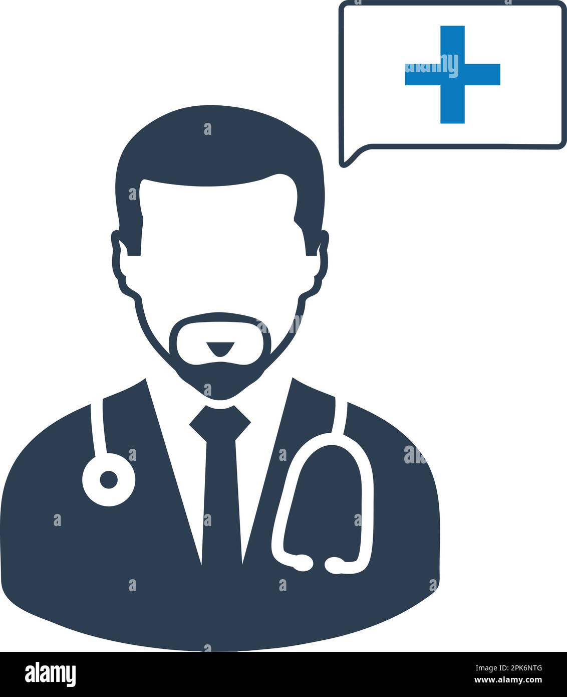 Medical consultant icon. Flat style vector EPS Stock Vector Image & Art ...