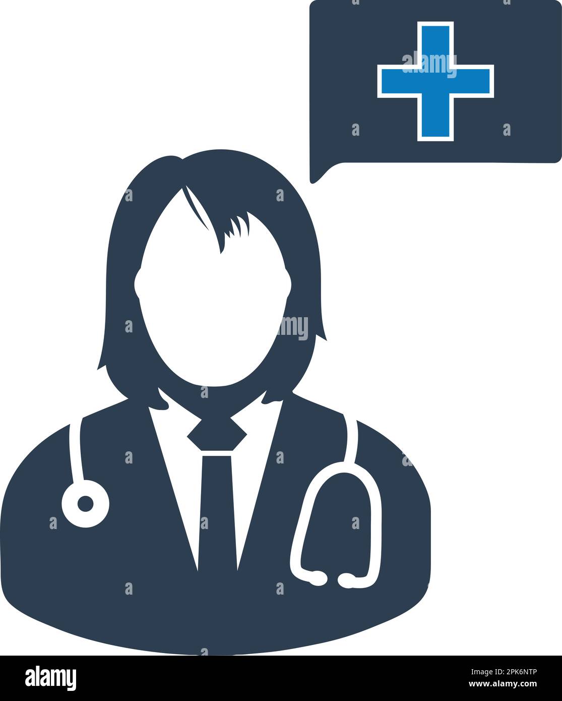 Medical consultant icon. Flat style vector EPS Stock Vector Image & Art ...