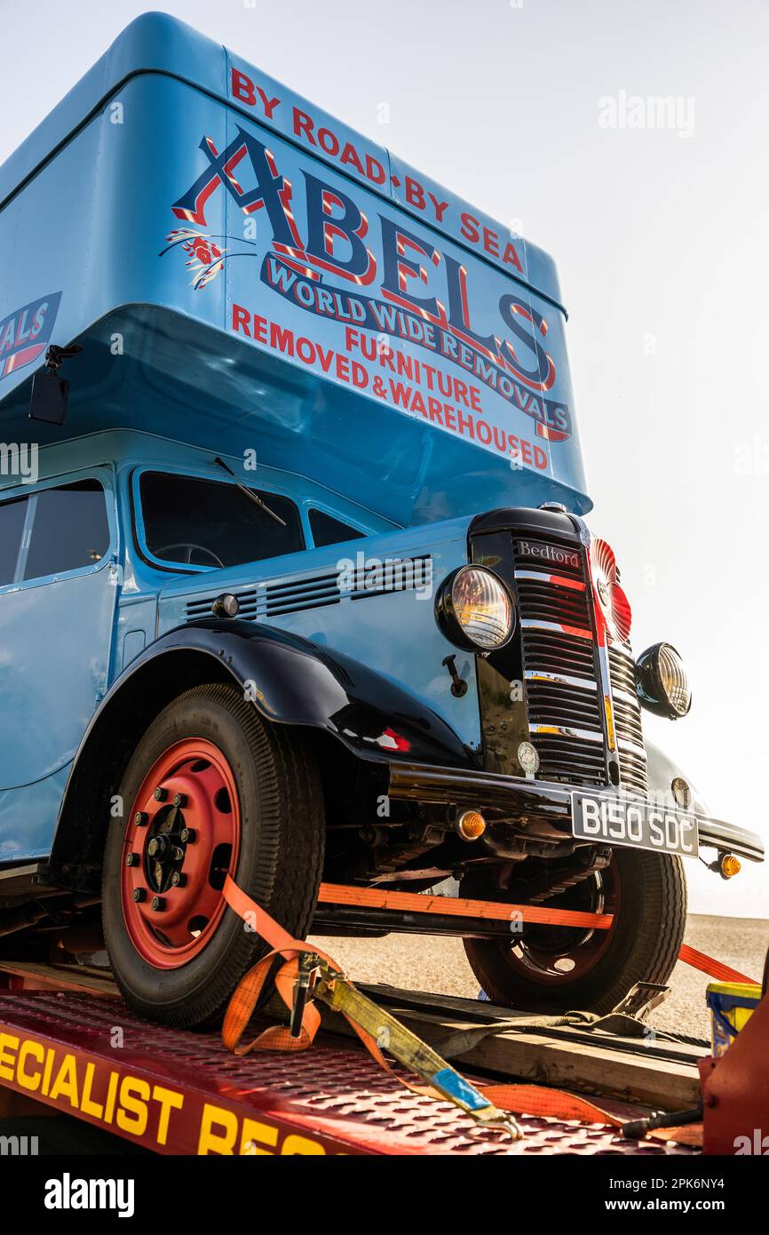 Removal Truck on a trailer in Brighton Stock Photo - Alamy