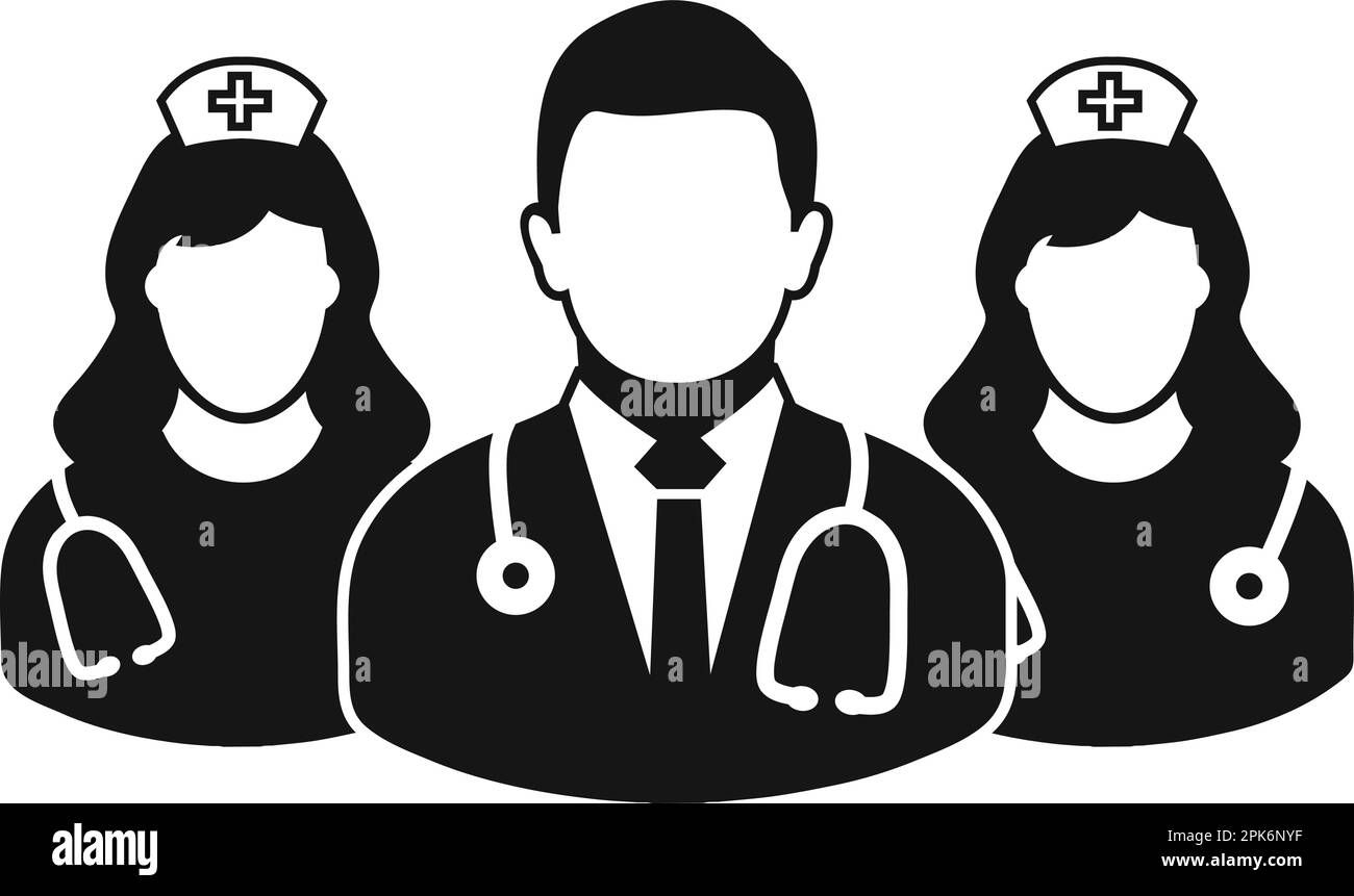 Medical Team Icon. With Doctor and Nurse symbols. Flat style vector EPS ...