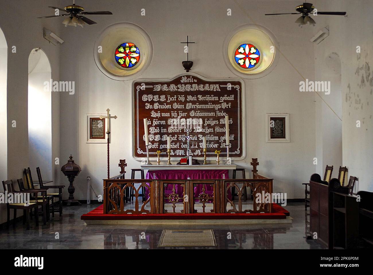 Interior, C.S.I Zion Church built in 1701 at Tranquebar Tharangambadi ...