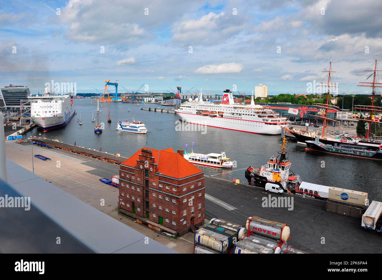 Inner fjord, jetty, quay, inland port, Kiel, Schleswig-Holstein ...