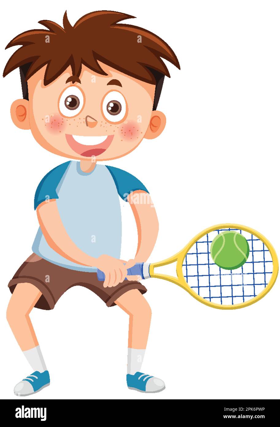 Active Boy Playing Tennis illustration Stock Vector Image & Art - Alamy