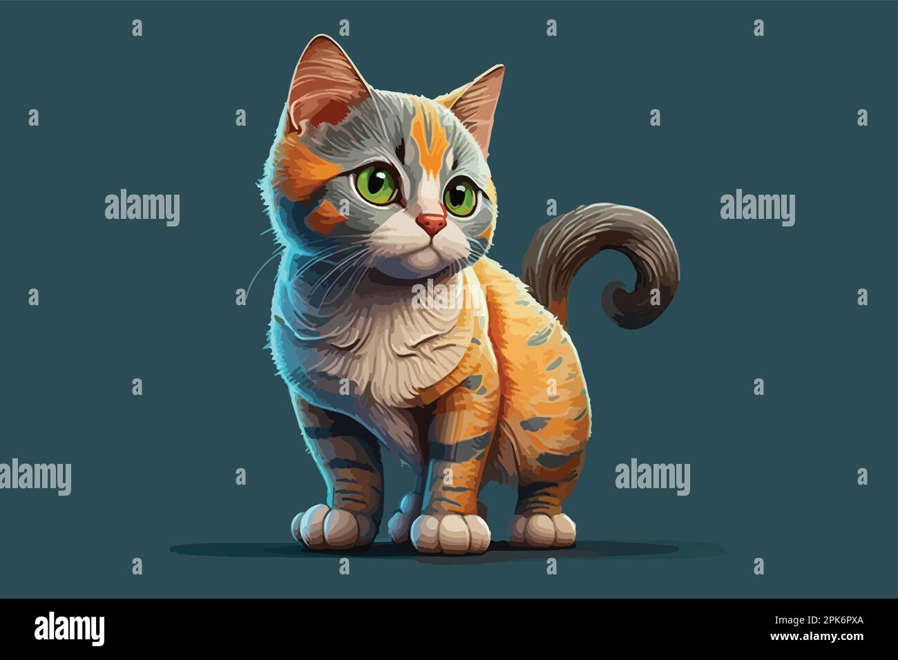 Cartoon cat full body scary Stock Vector Images - Alamy