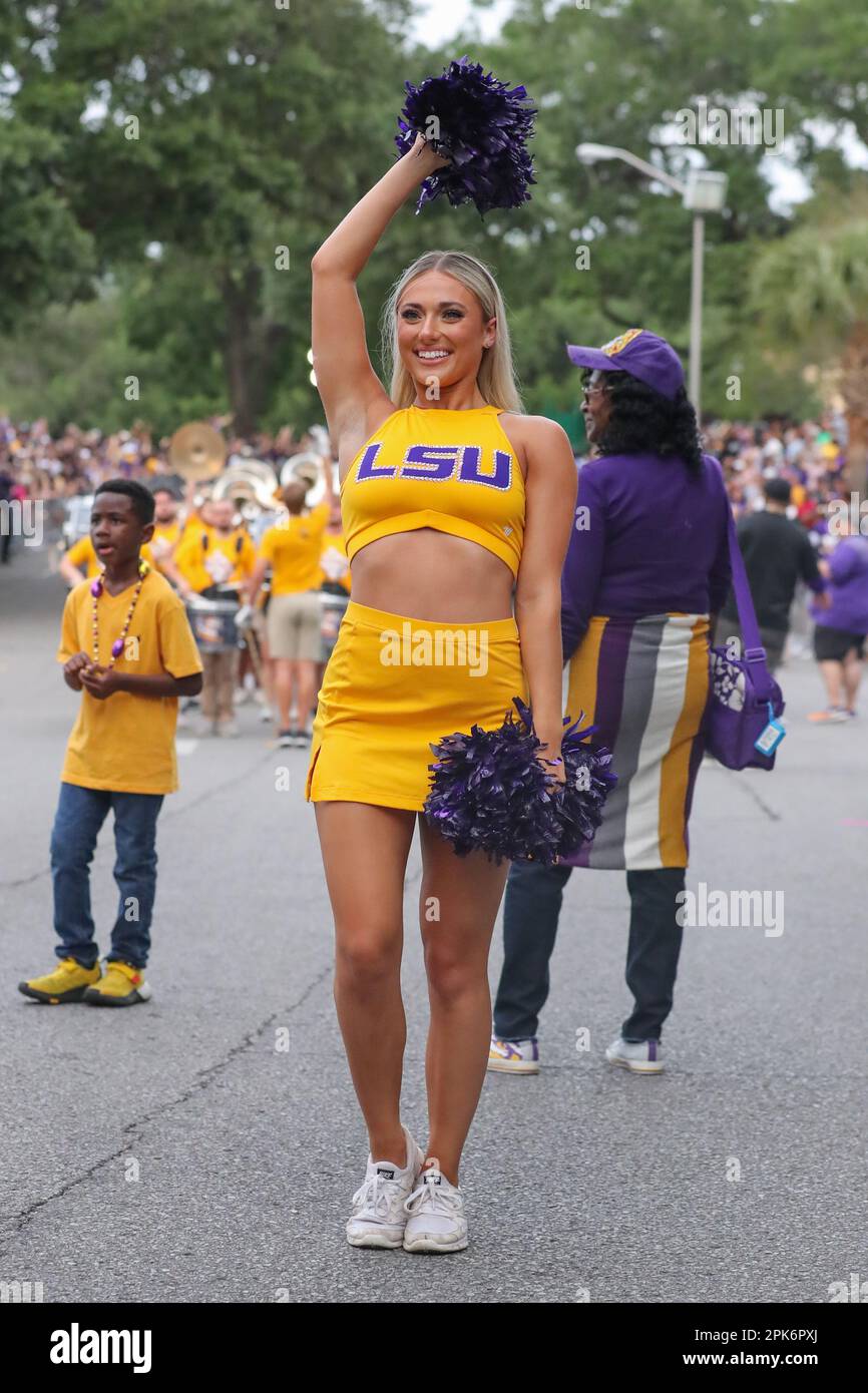 Baton Rouge, LA, USA. 5th Apr, 2023. LSU Tiger Girl Darah Haidet cheers ...