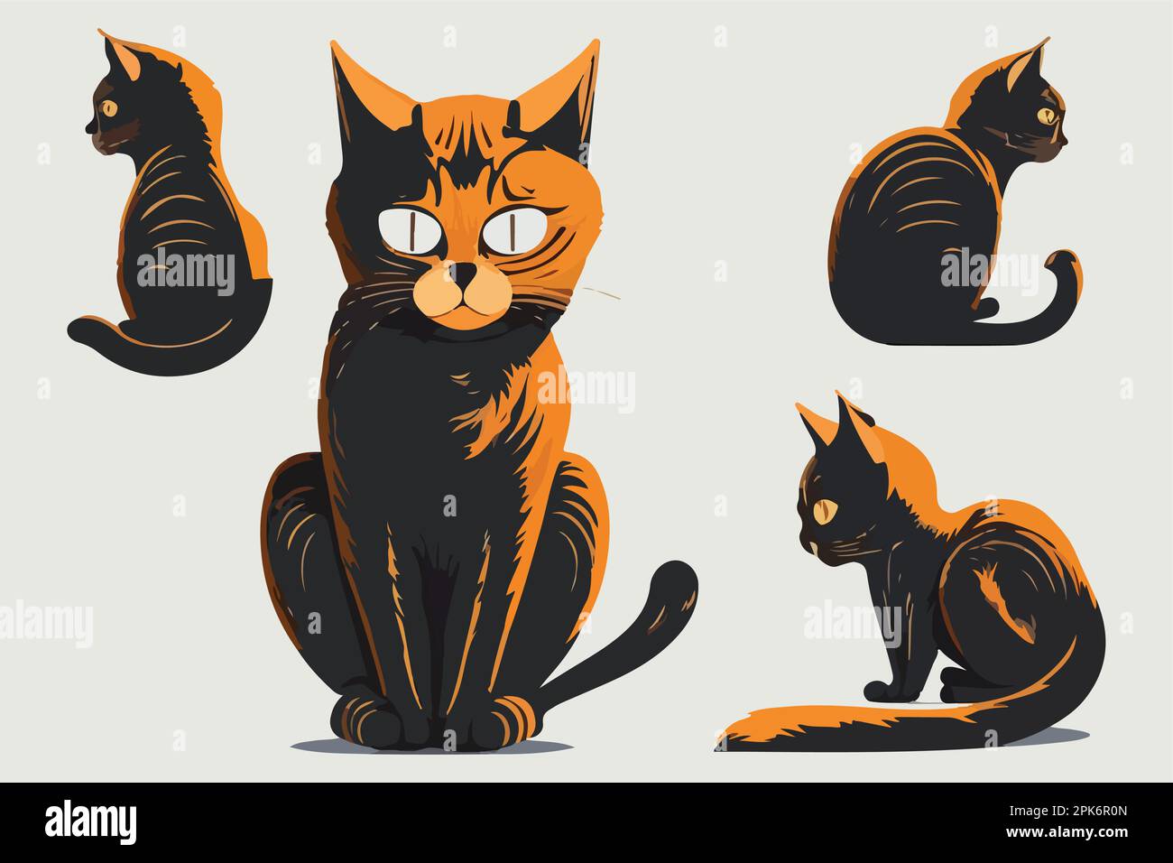 Cartoon cat full body scary Stock Vector Images - Alamy