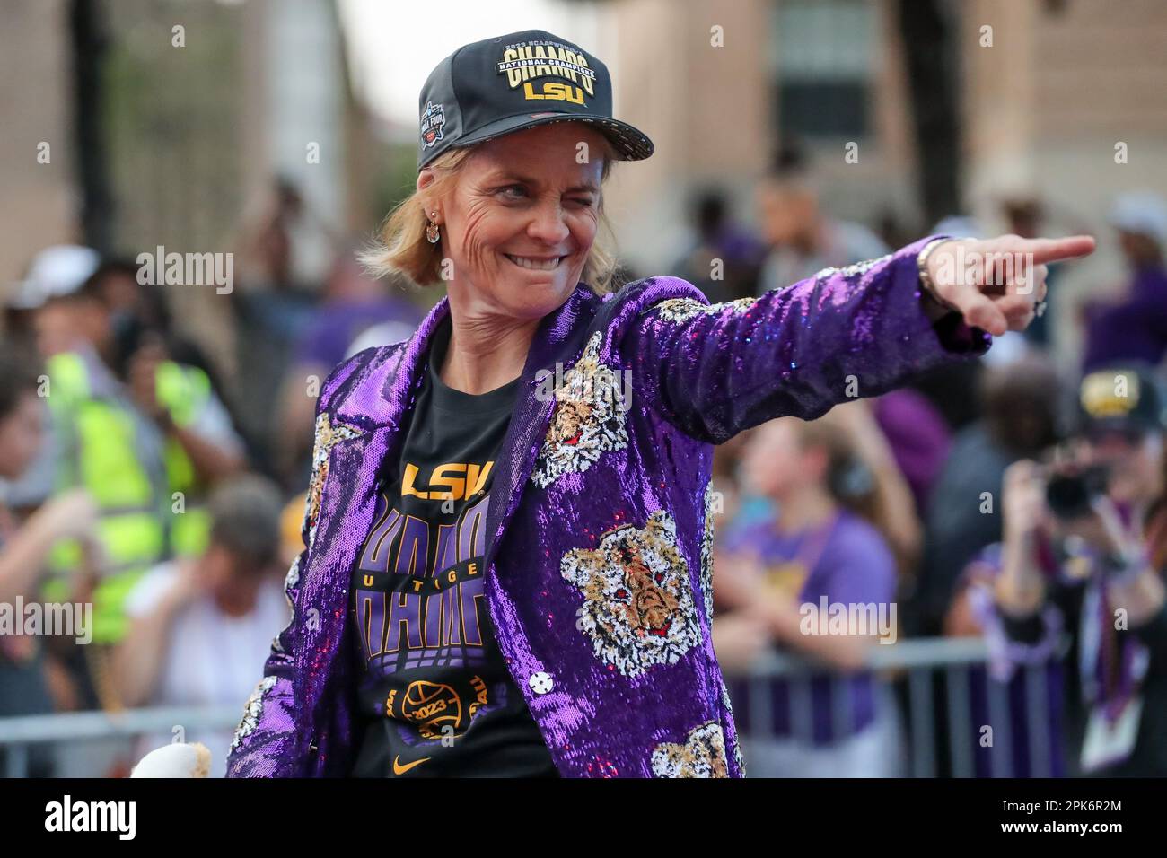 Baton Rouge, LA, USA. 5th Apr, 2023. LSU Head Coach Kim Mulkey ...