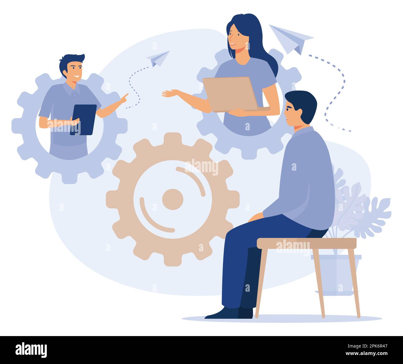 Business efficiency concept, cooperation and workflow, idea management ...