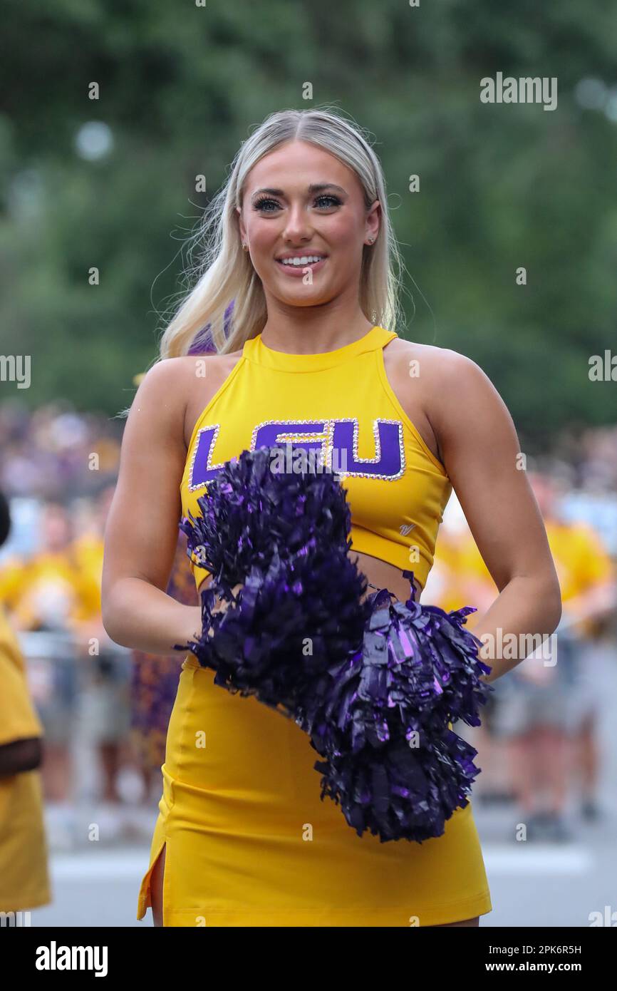 Baton Rouge, LA, USA. 5th Apr, 2023. LSU Tiger Girl Darah Haidet cheers ...