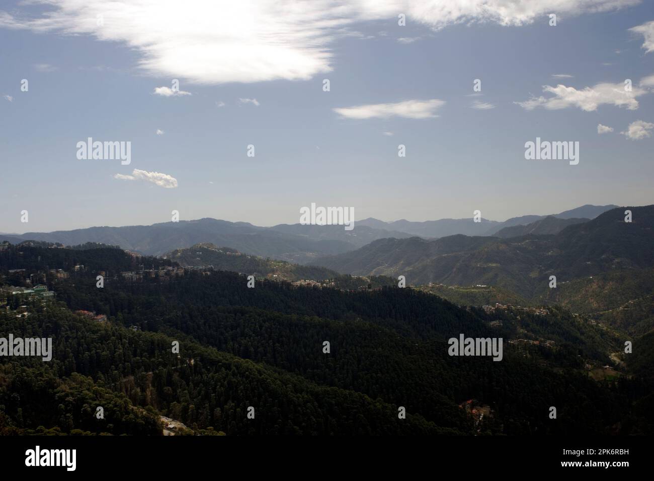 Mountain view from city Shimla state Himachal Pradesh India Stock Photo ...