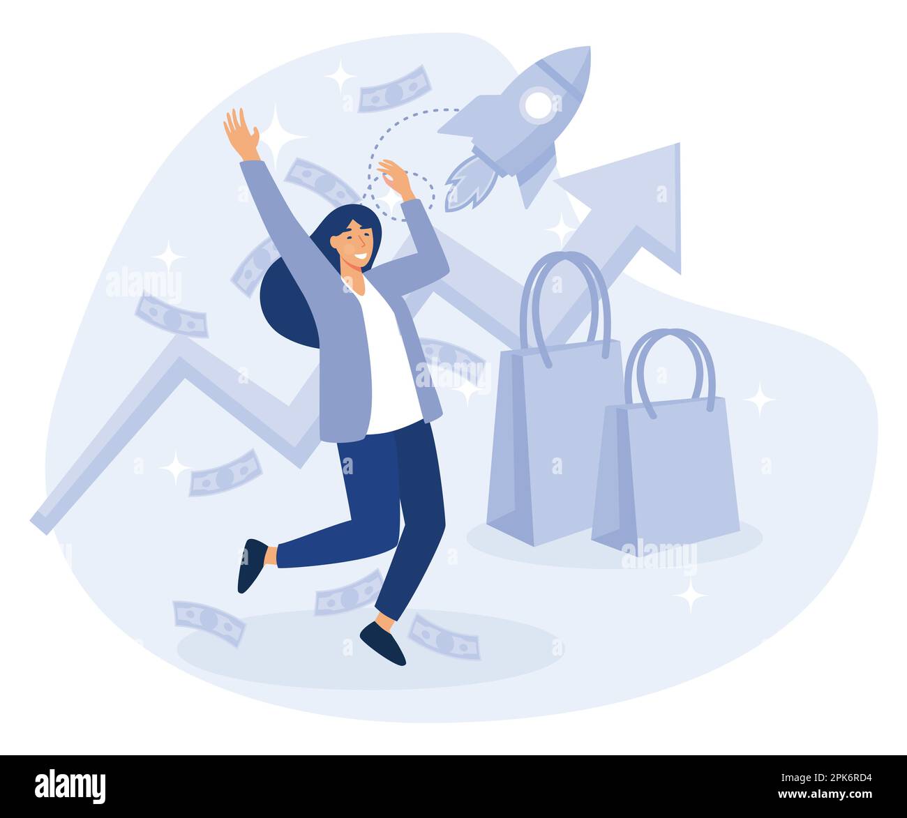 Marketing and sales concept, Upselling and clienting, webrooming and ...