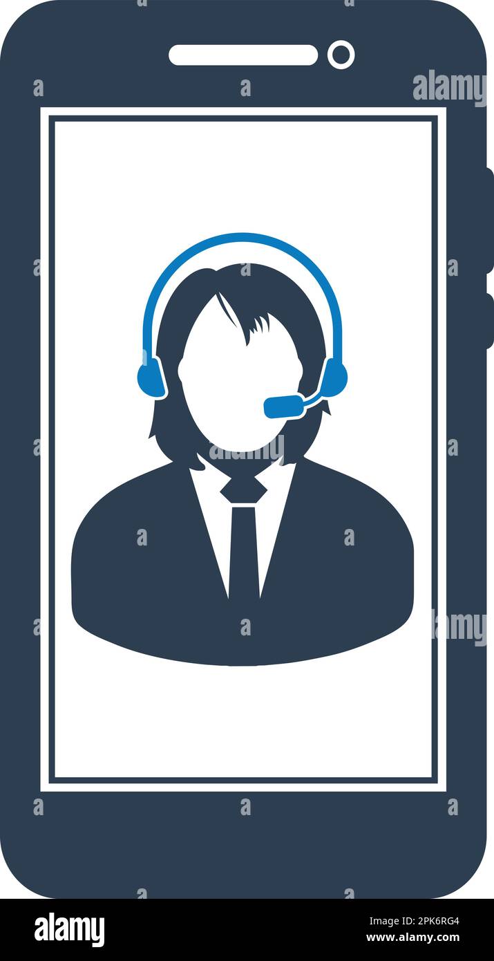 Online Customer Service Icon. Flat style vector EPS Stock Vector Image ...
