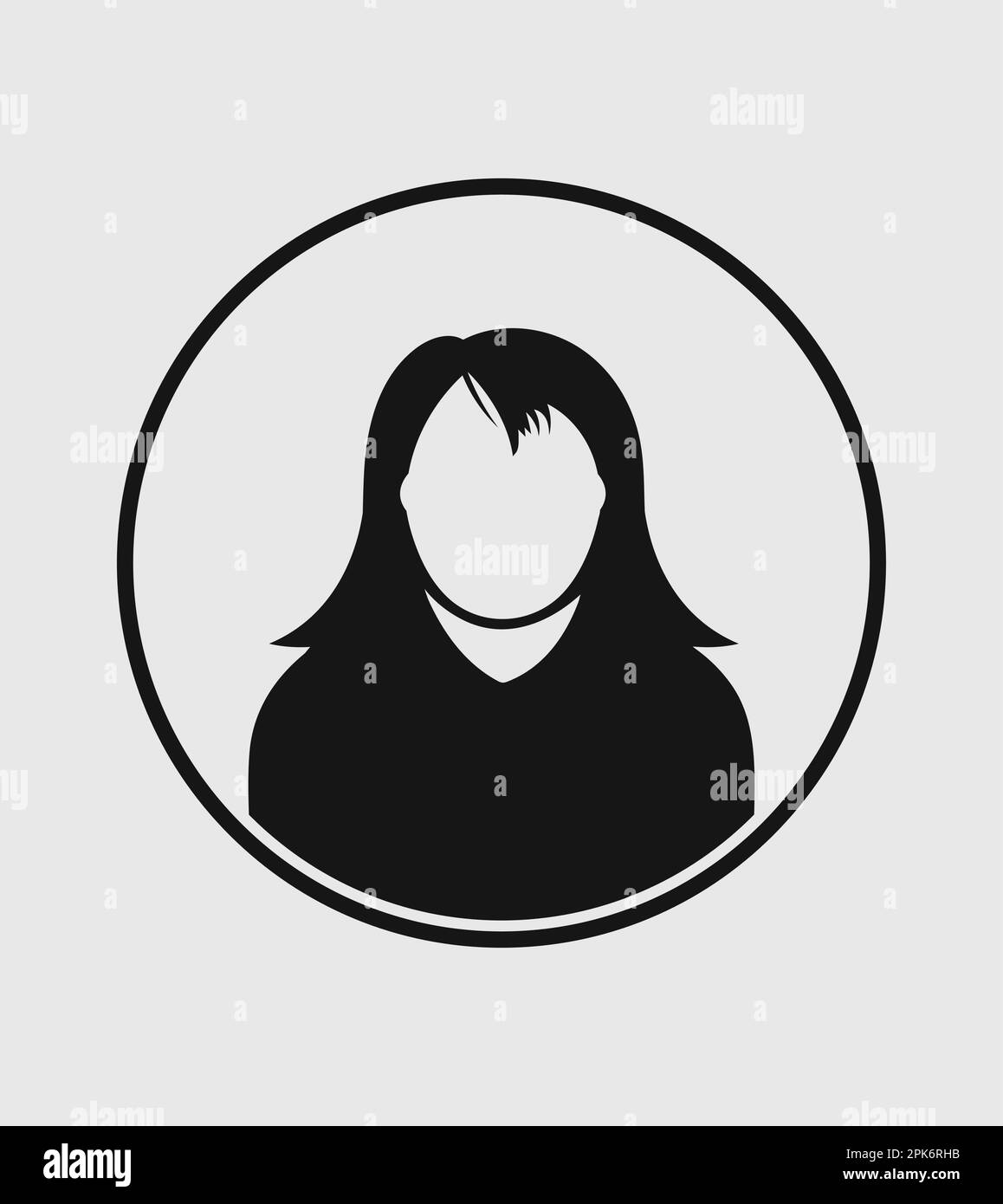 Woman profile Icon with circle shape on gray Background Stock Vector ...