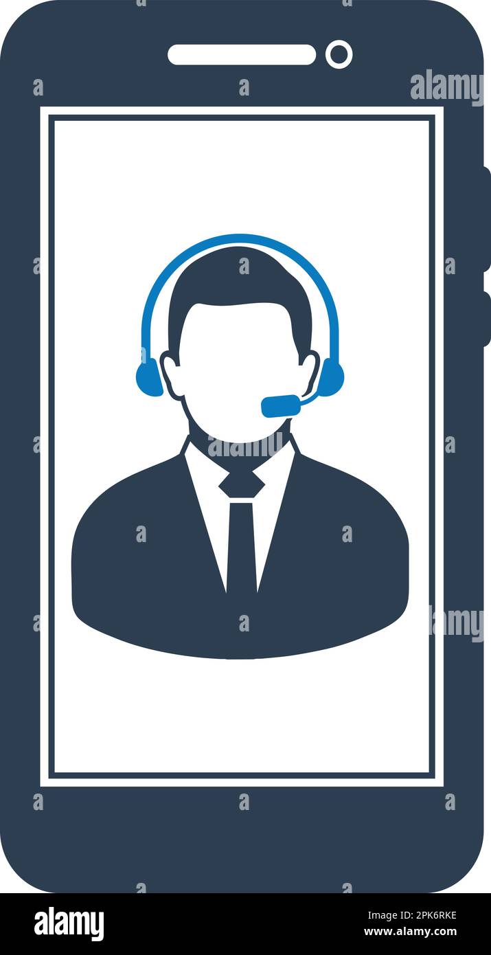 Online Customer Service Icon. Flat style vector EPS Stock Vector Image ...