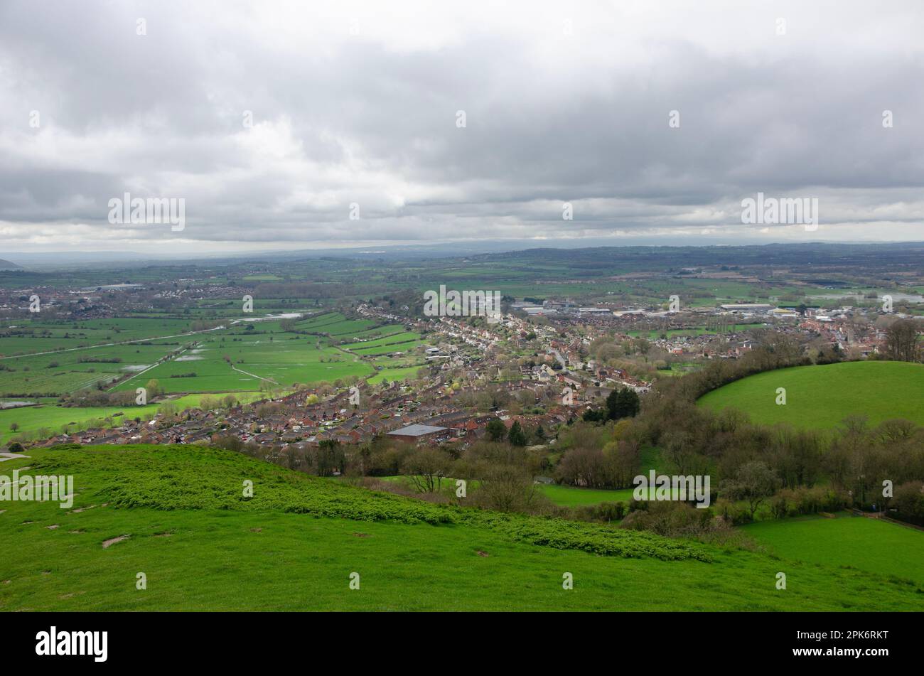 Glastonbury tor panorama hi-res stock photography and images - Alamy