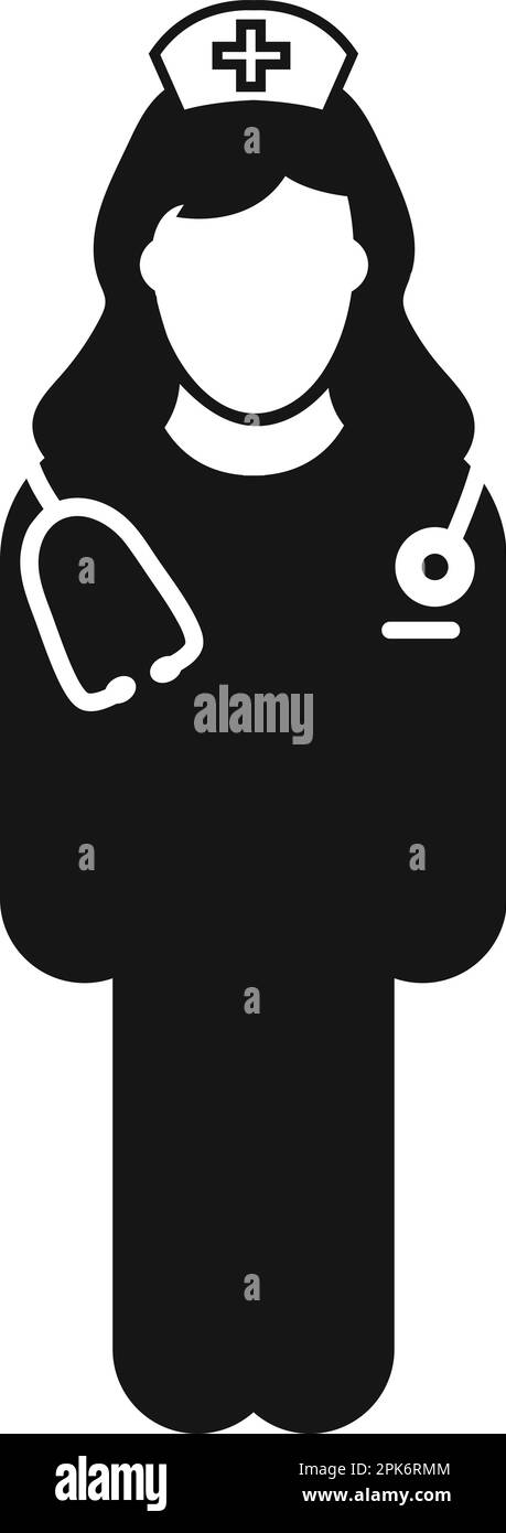 Standing nurse Icon. Flat style vector EPS Stock Vector Image & Art - Alamy